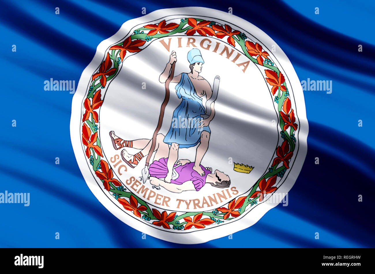Virginia waving and closeup flag illustration. Perfect for background ...