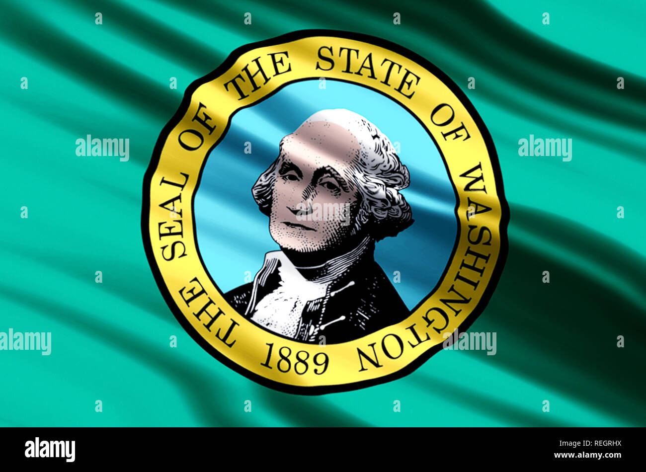 Washington waving and closeup flag illustration. Perfect for background ...