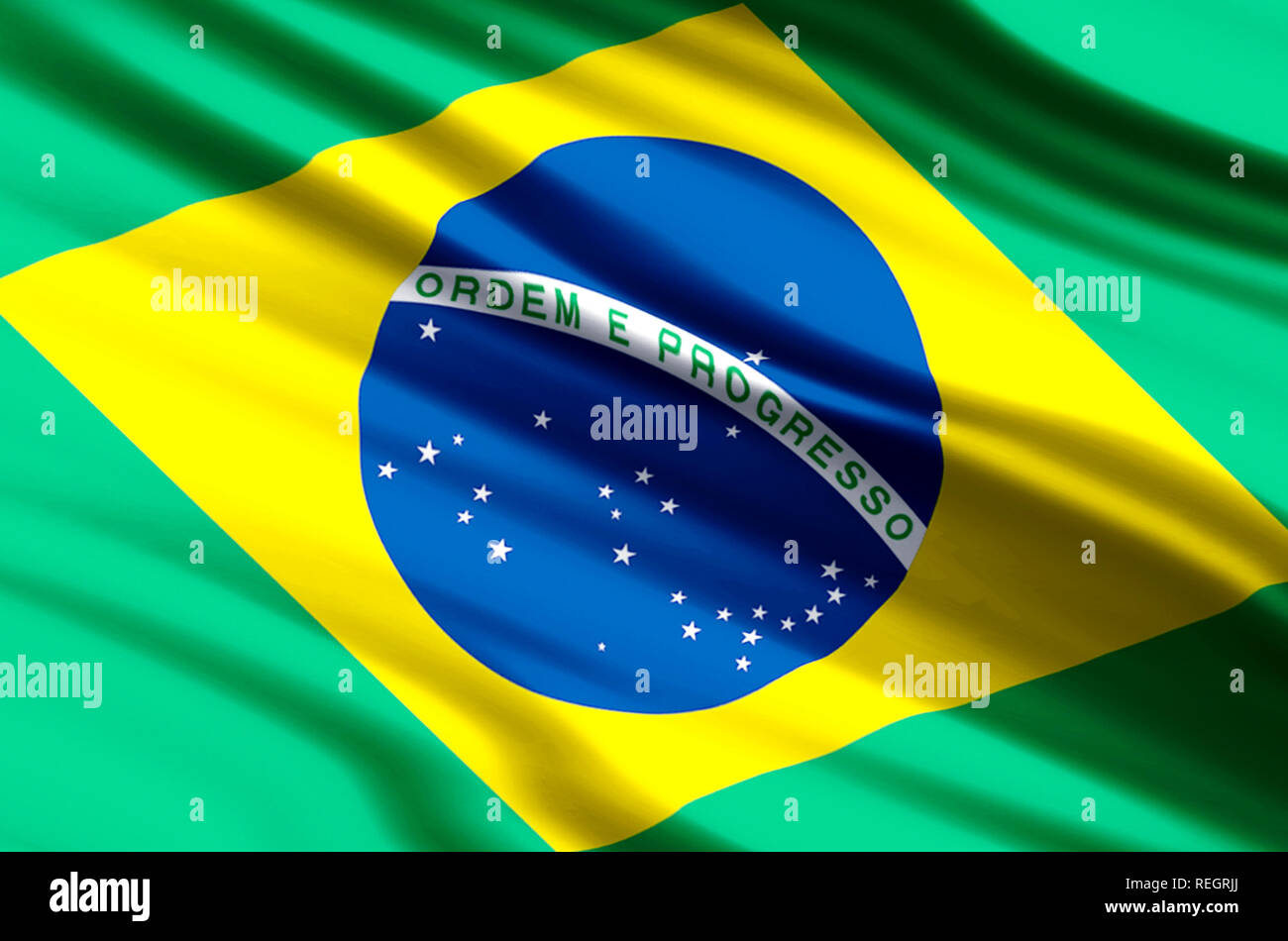 Brazil waving and closeup flag illustration. Perfect for background or ...