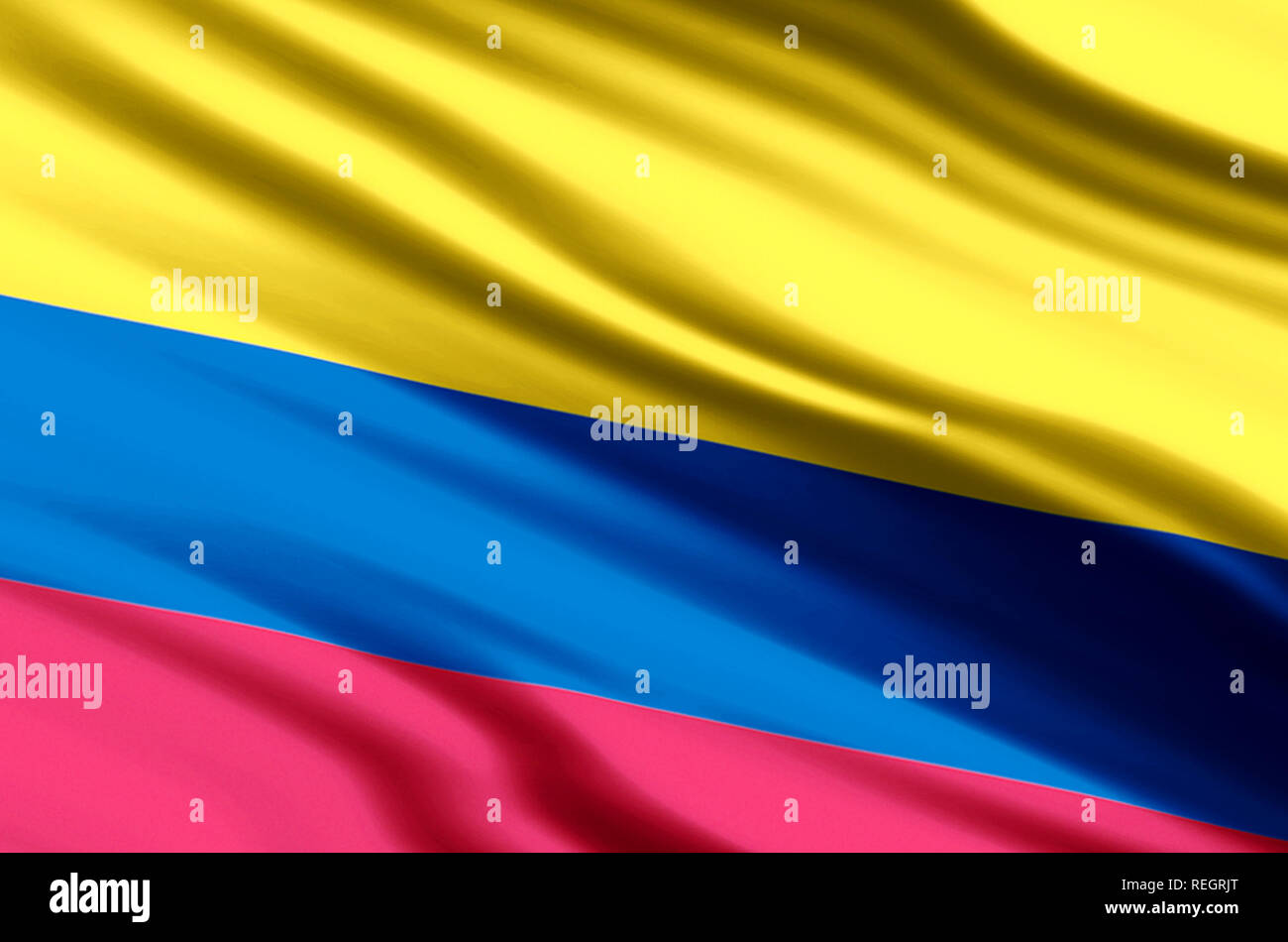 Colombia waving and closeup flag illustration. Perfect for background ...