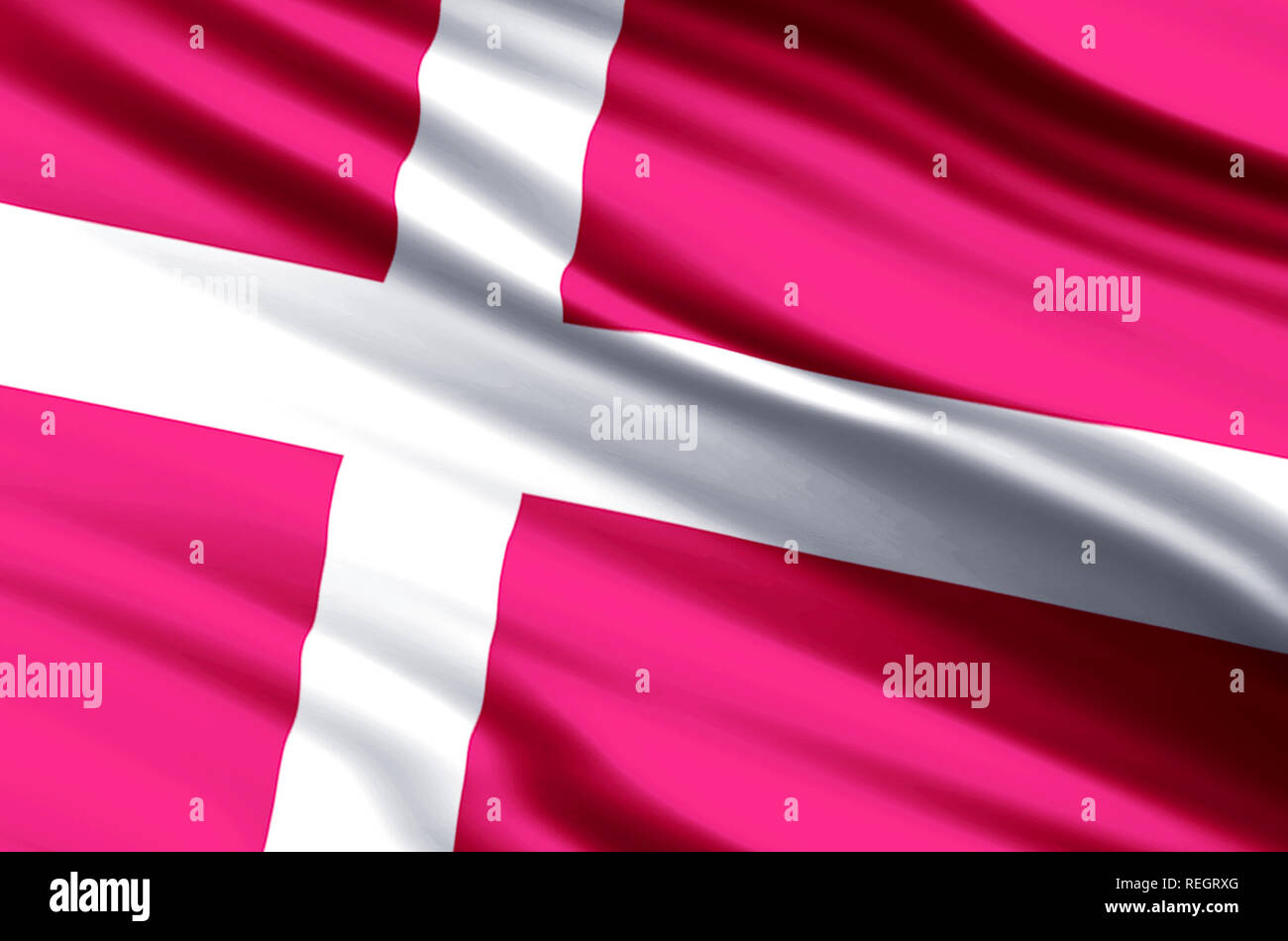 Denmark waving and closeup flag illustration. Perfect for background or ...