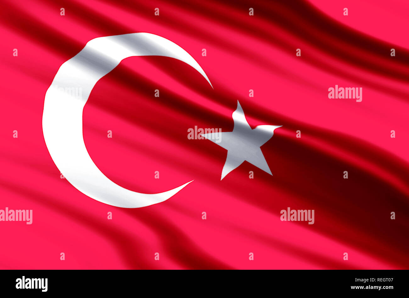 Turkey waving and closeup flag illustration. Perfect for background or ...