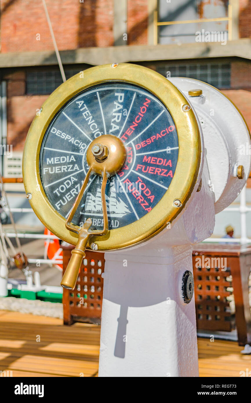 Speed control ship at naval school frigate Stock Photo - Alamy