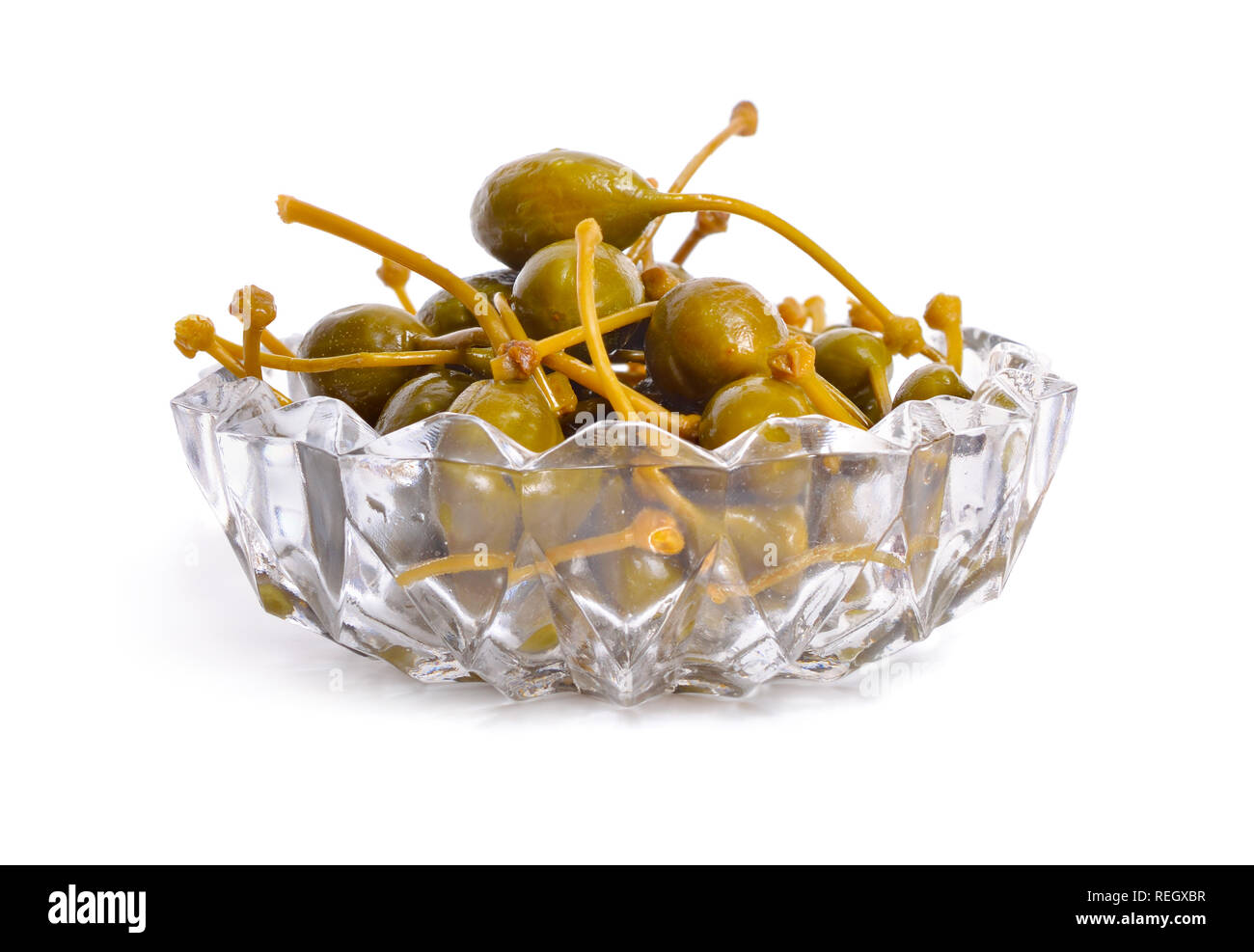Pickled caper berries isolated on white background Stock Photo - Alamy