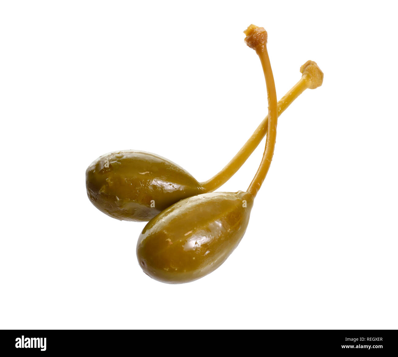 Pickled caper berries isolated on white background. Full dept of field ...