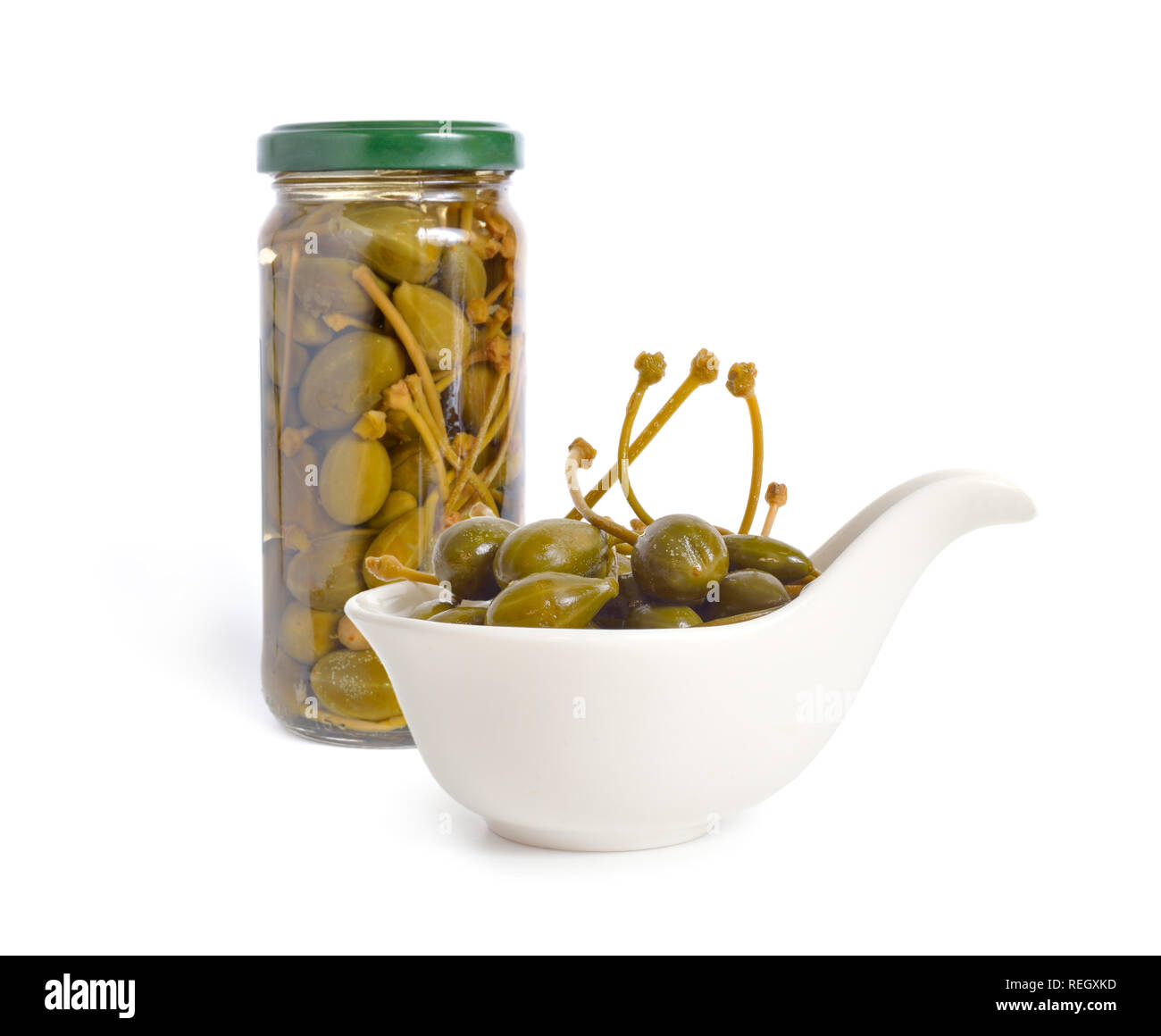 Pickled caper berries isolated on white background Stock Photo - Alamy