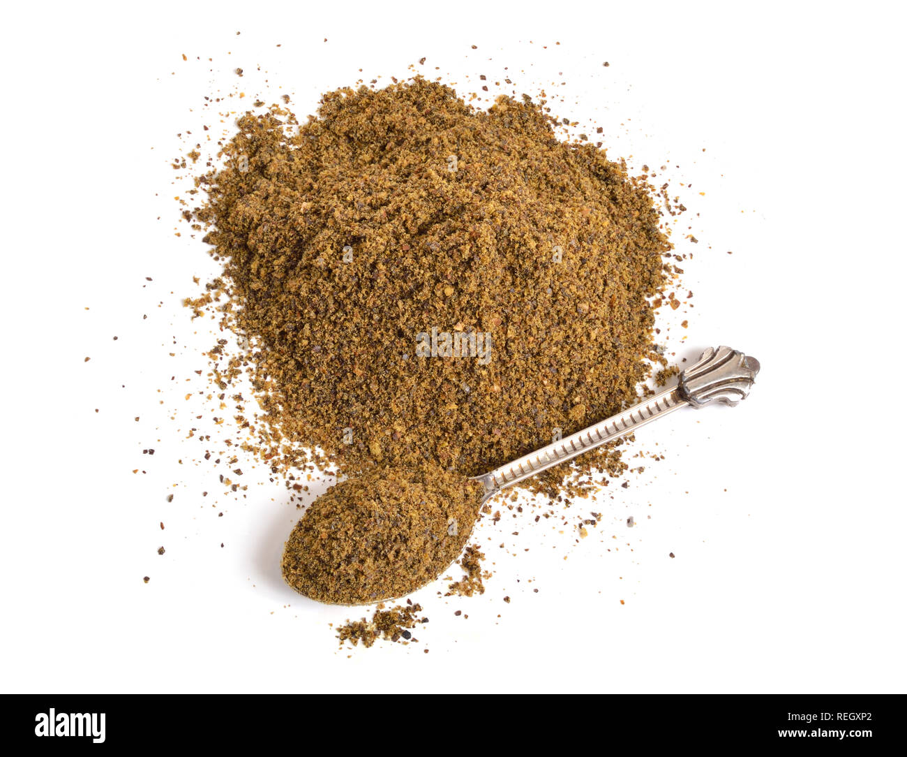Hemp seed meal. Isolated on white background Stock Photo - Alamy