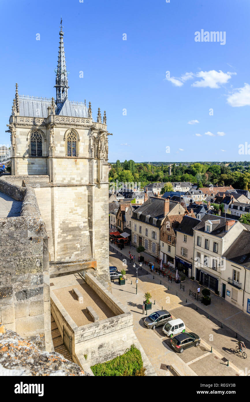 France, Indre et Loire, Amboise, Amboise castle, Saint Hubert chapel ...