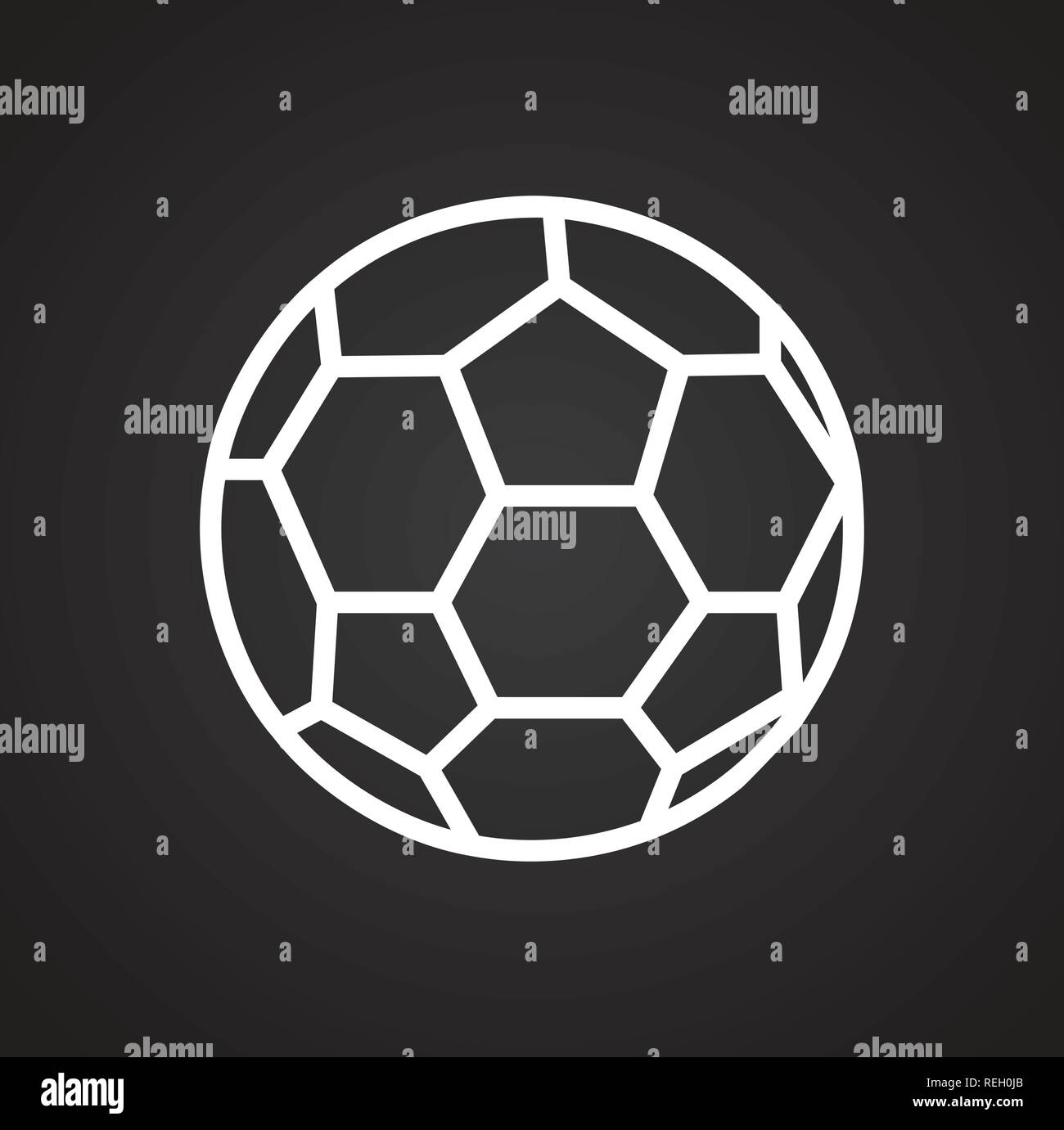 Soccer ball icon on black background for graphic and web design, Modern ...