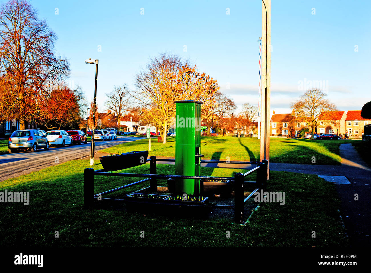 Village water pump, Upper Poppleton, North Yorkshire, England Stock ...
