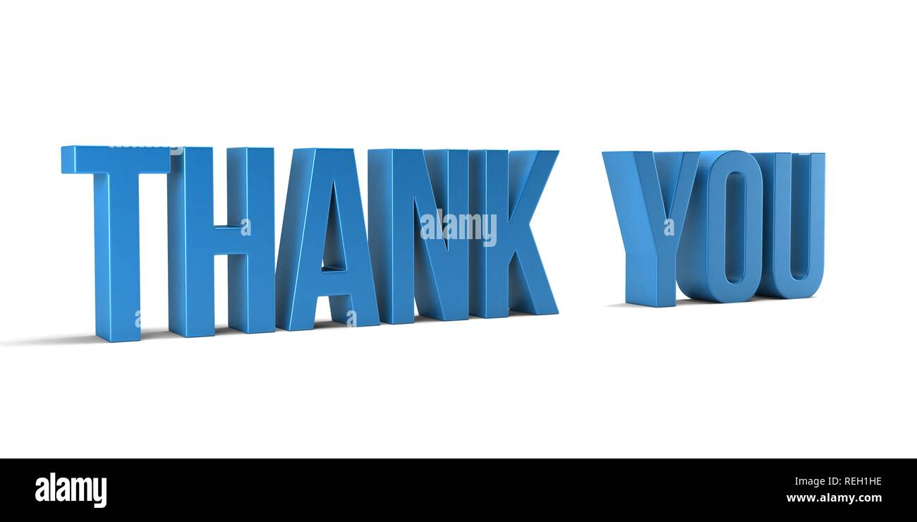 Thank you word. 3D Render illustration in white background Stock Photo ...
