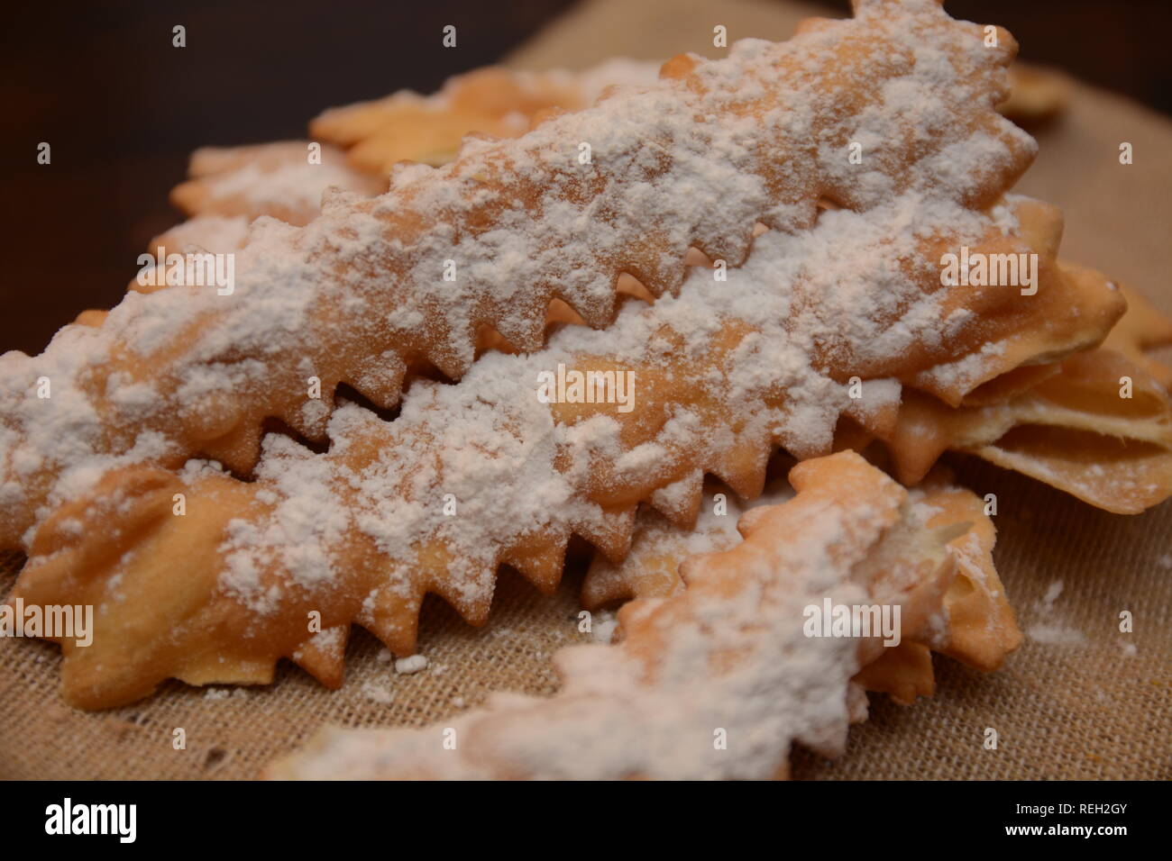 tipical italian dessert Chiacchiere for carnival party Stock Photo - Alamy