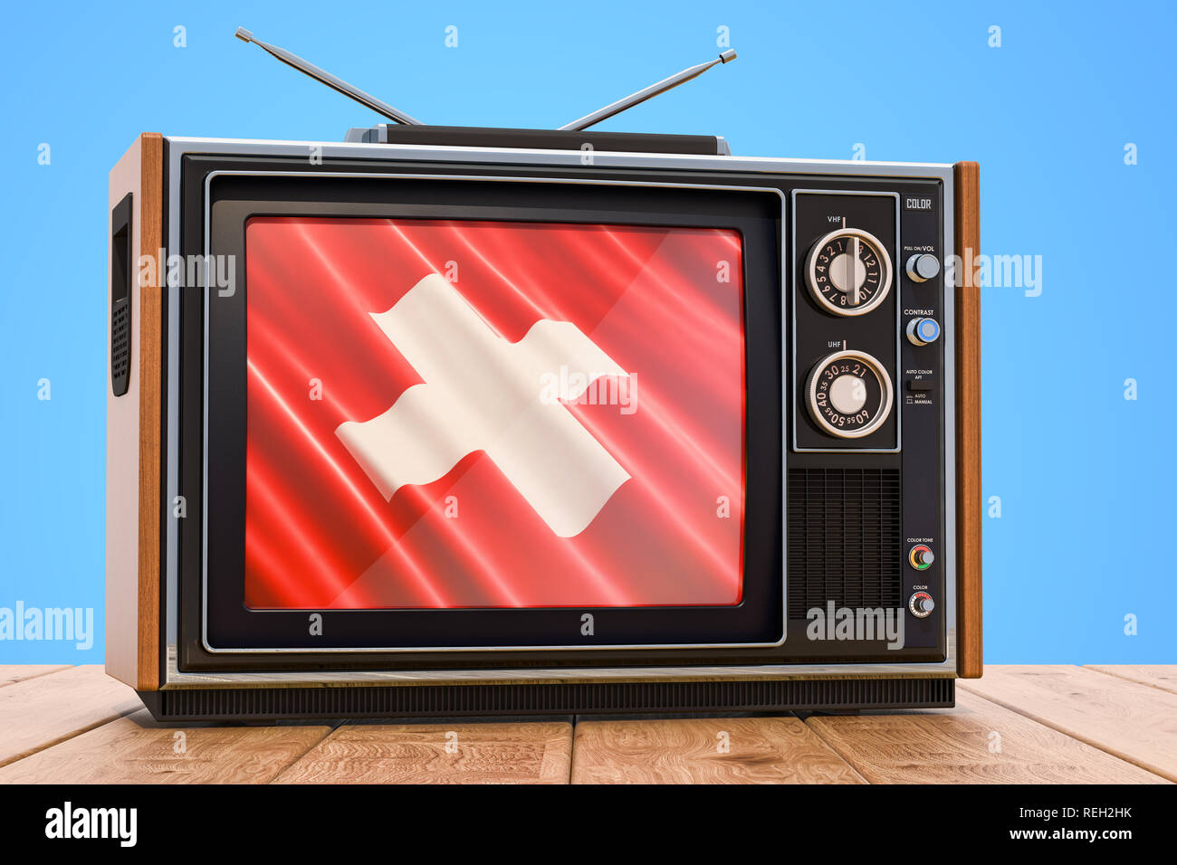 Swiss Television concept, 3D rendering Stock Photo - Alamy
