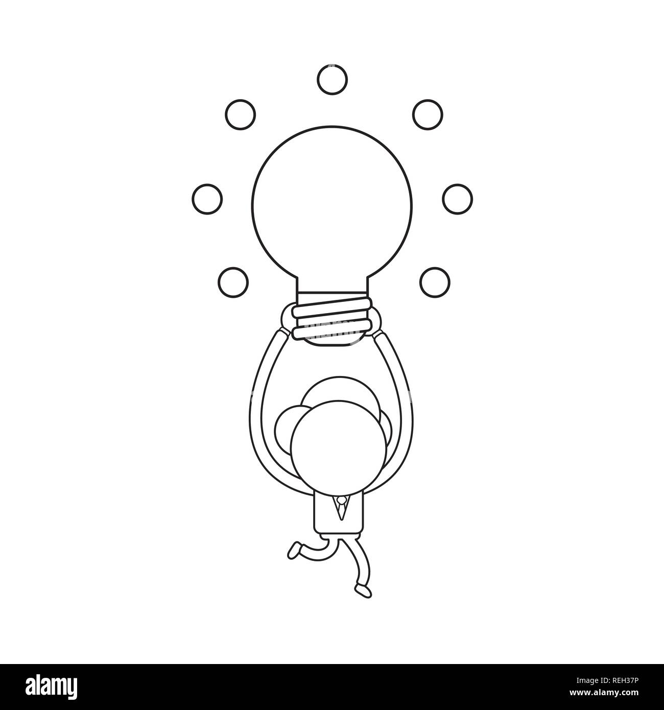 Vector illustration businessman character running and holding up ...