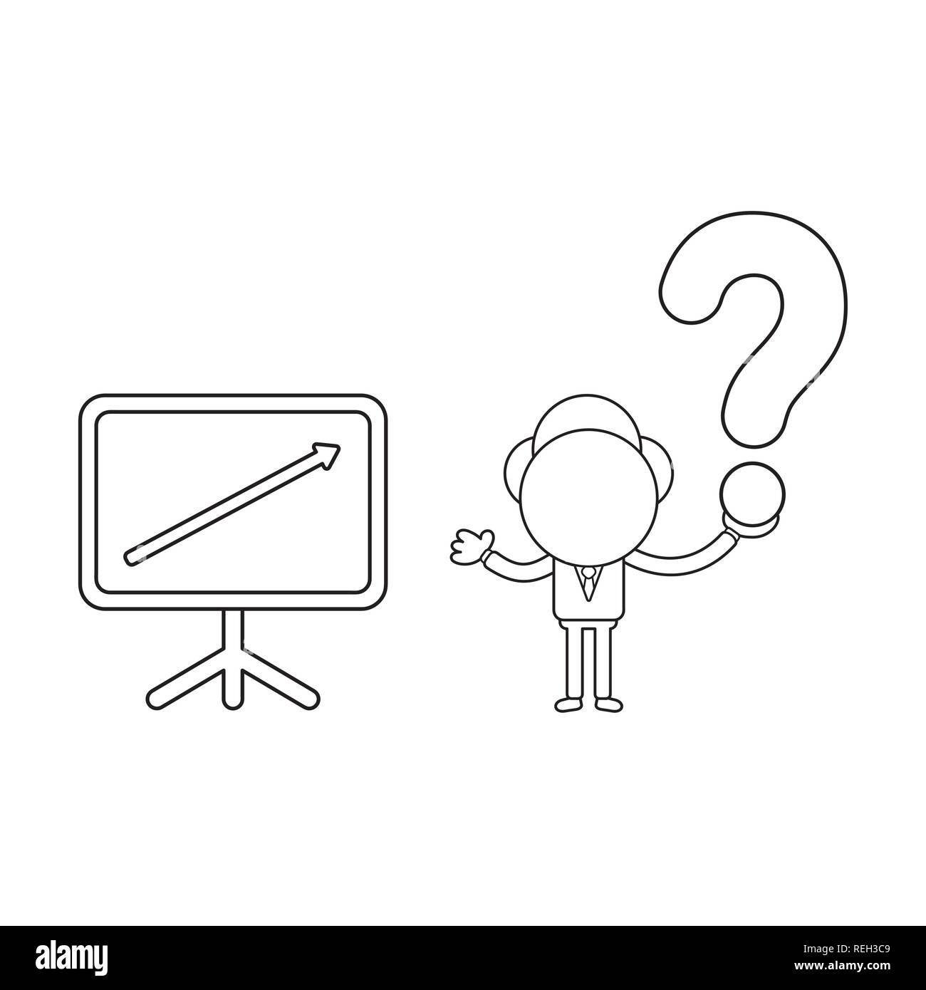 Vector illustration businessman character with sales chart moving up ...