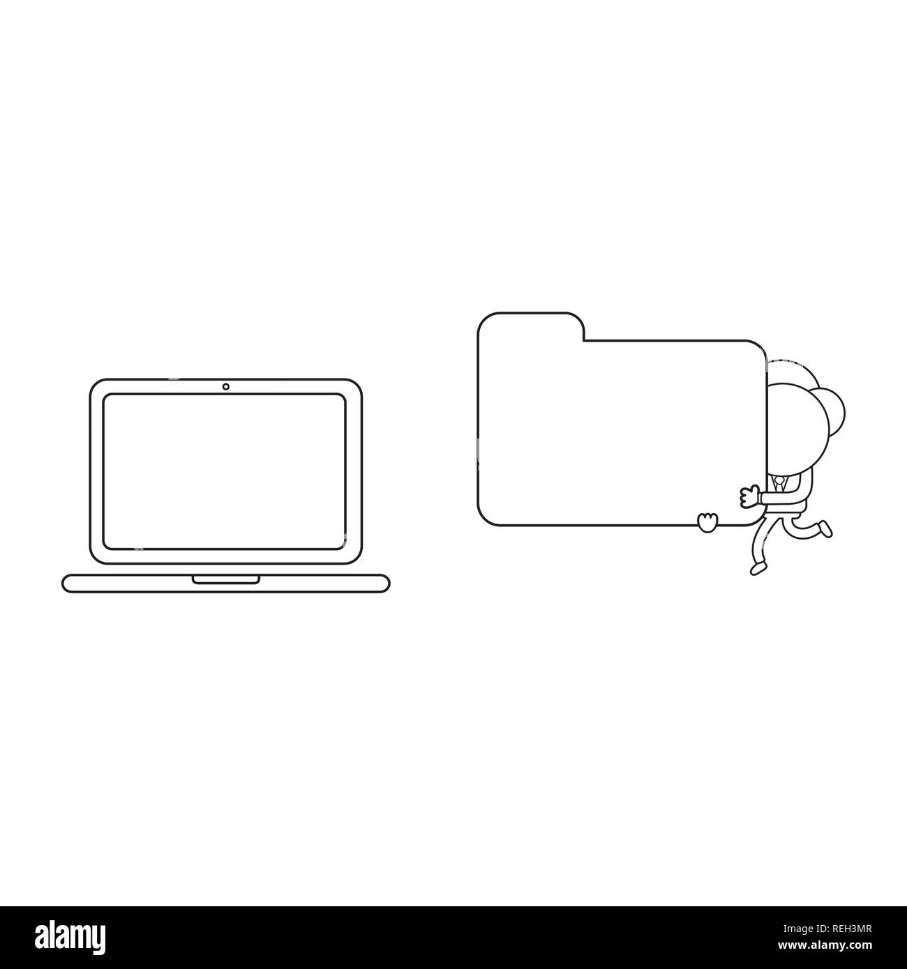 Laptop mascot character Black and White Stock Photos & Images - Alamy