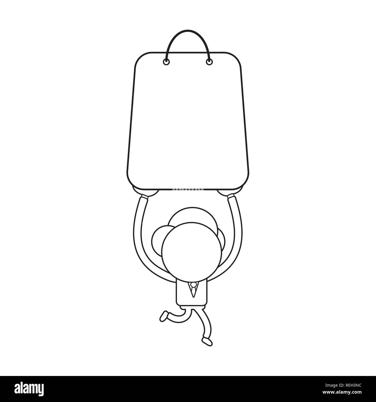 Vector illustration businessman character running and holding up ...