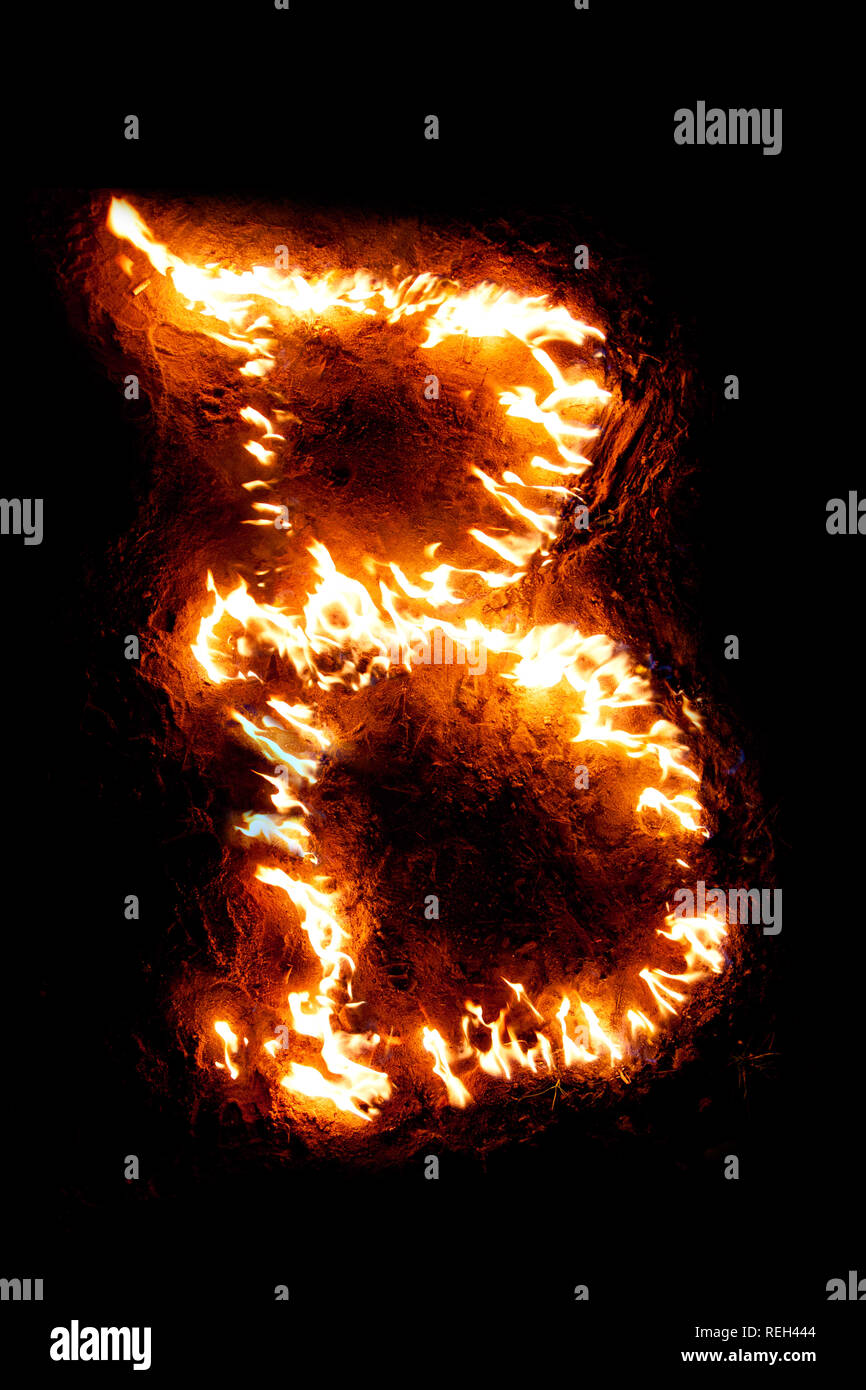 Burning Letter B