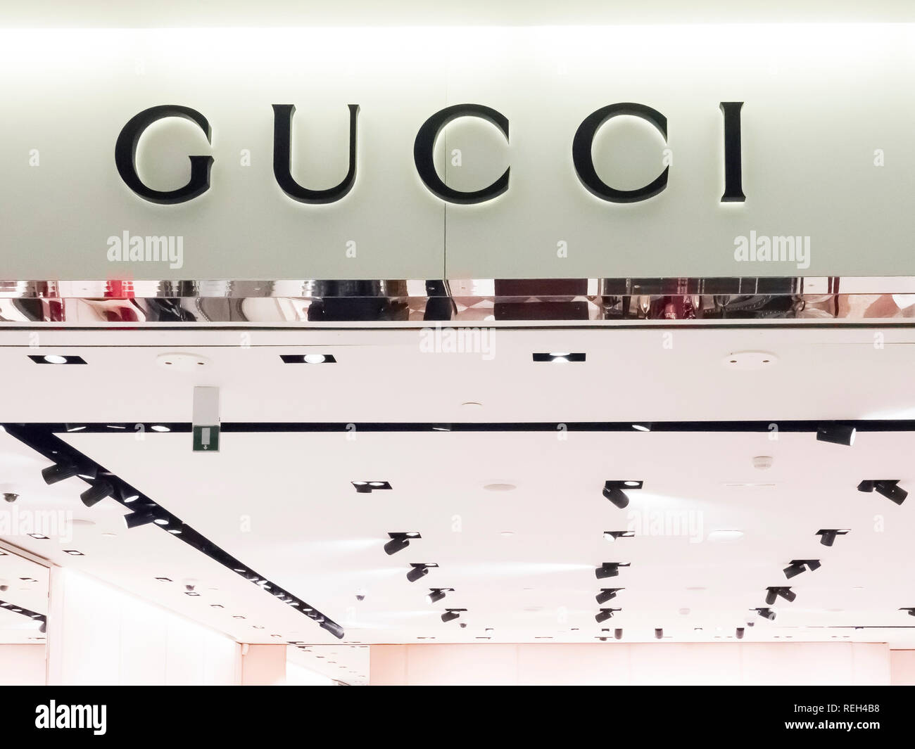 PARIS, FRANCE - NOVEMBER Circa, 2018. Gucci store front in the mall in ...