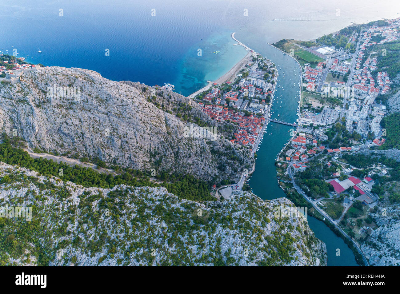 Aerial view omis cetina hi-res stock photography and images - Alamy