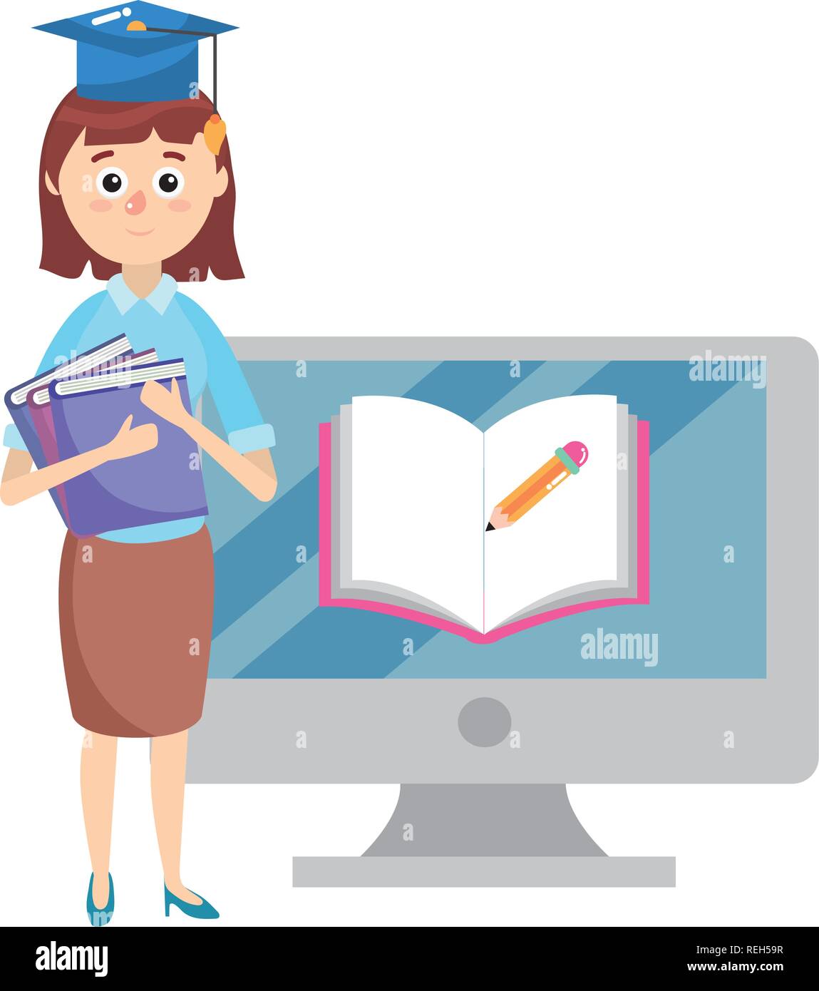 elementary school cartoon Stock Vector Image & Art - Alamy