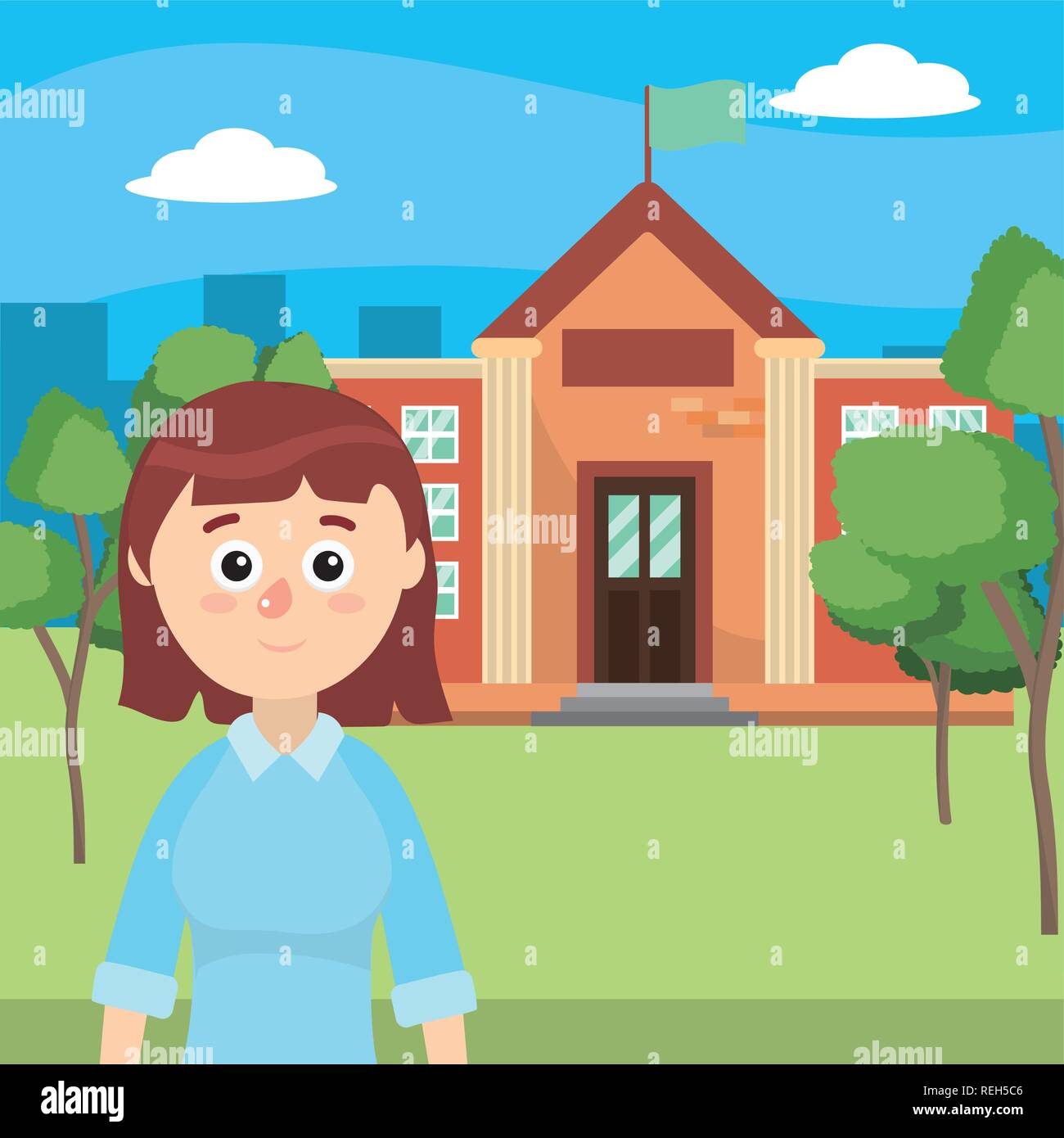 elementary school cartoon Stock Vector Image & Art - Alamy