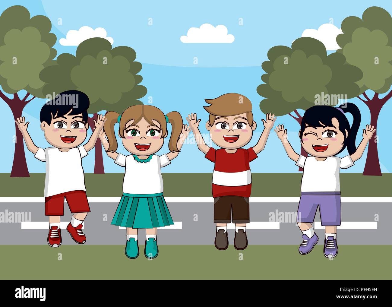 cute children cartoon Stock Vector Image & Art - Alamy