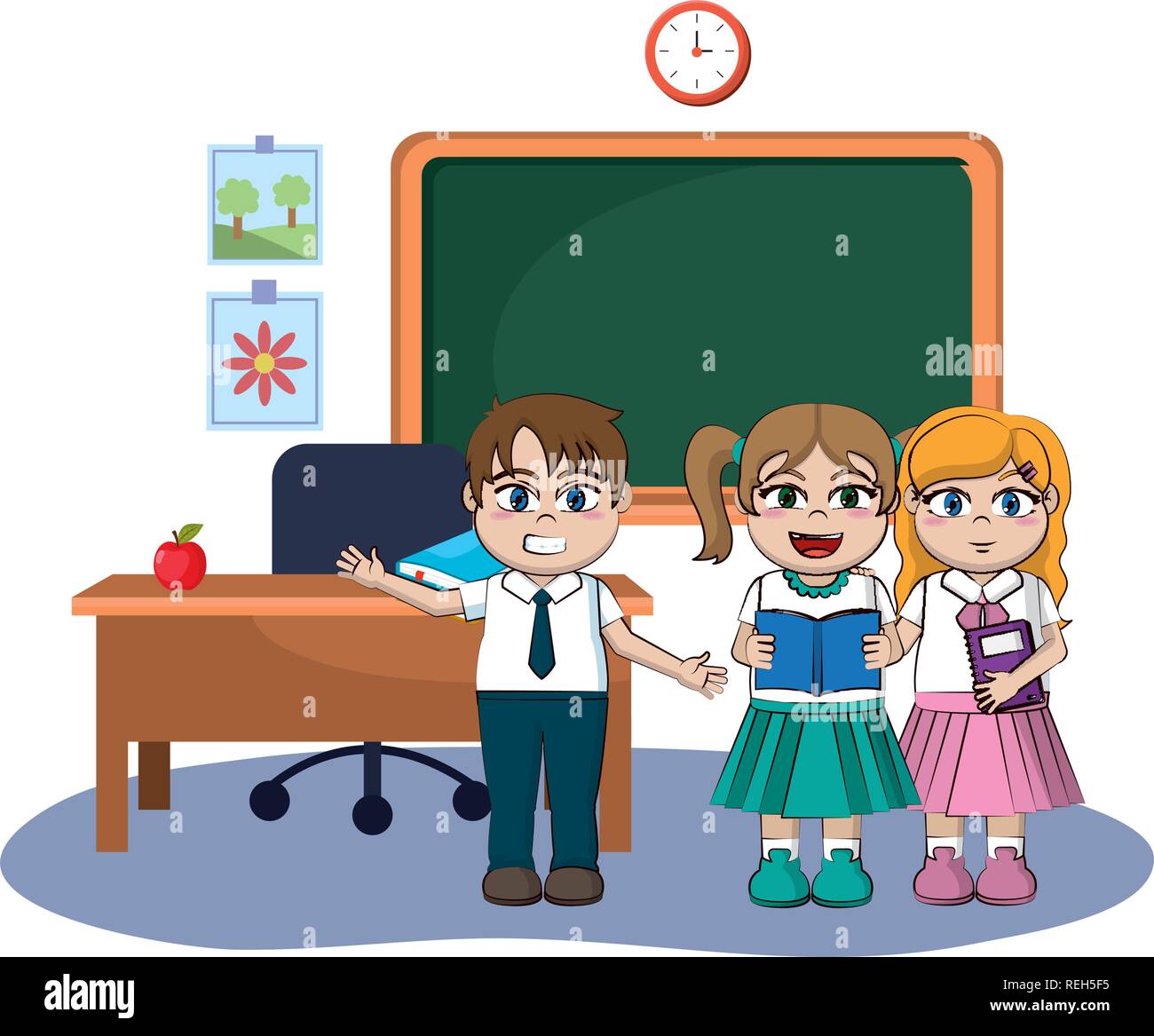 elementary school cartoon Stock Vector Image & Art - Alamy