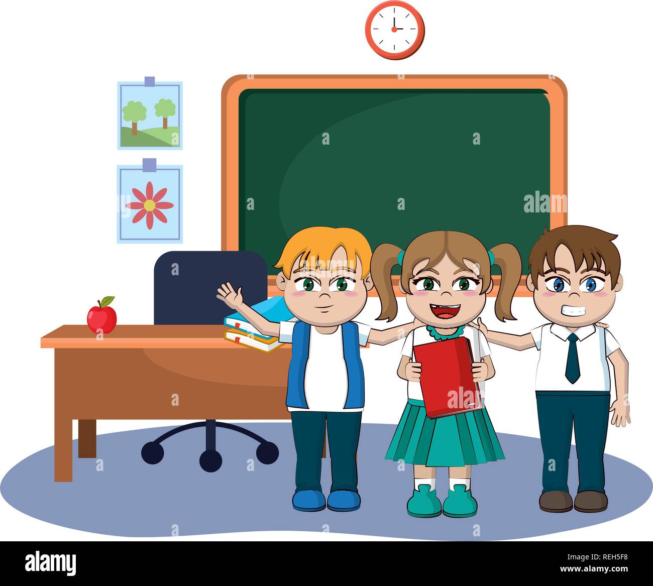 elementary school cartoon Stock Vector Image & Art - Alamy