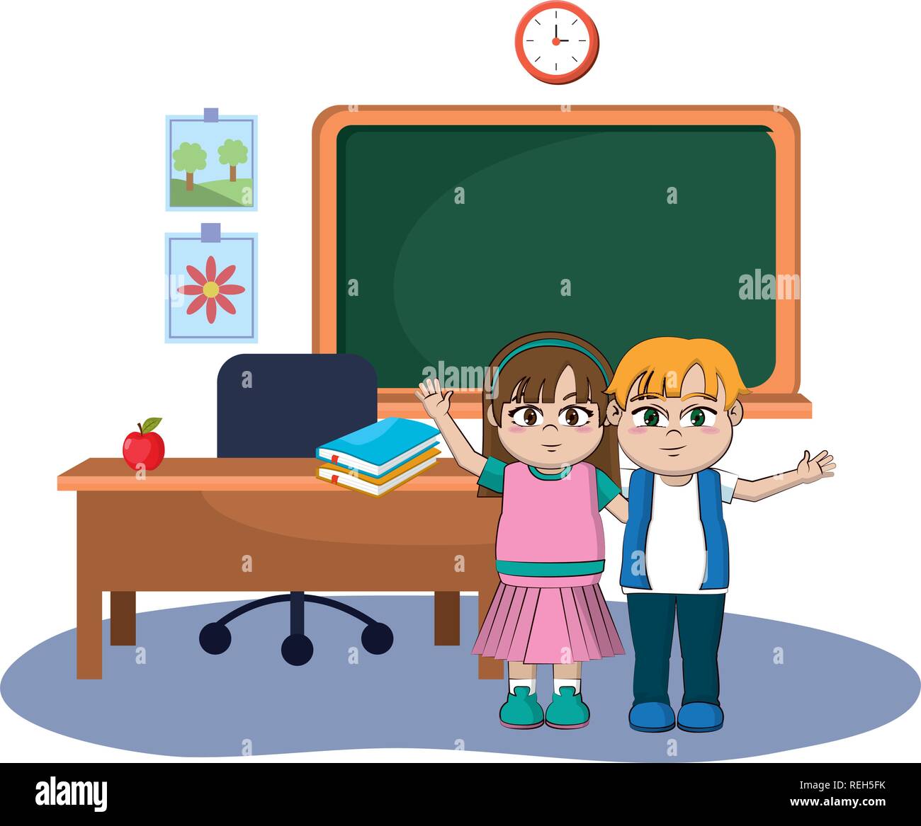 elementary school cartoon Stock Vector Image & Art - Alamy