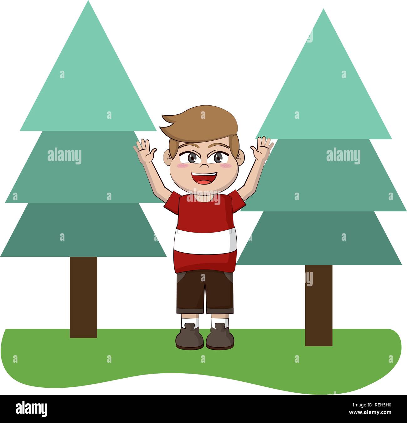 Small young pines Stock Vector Images - Alamy