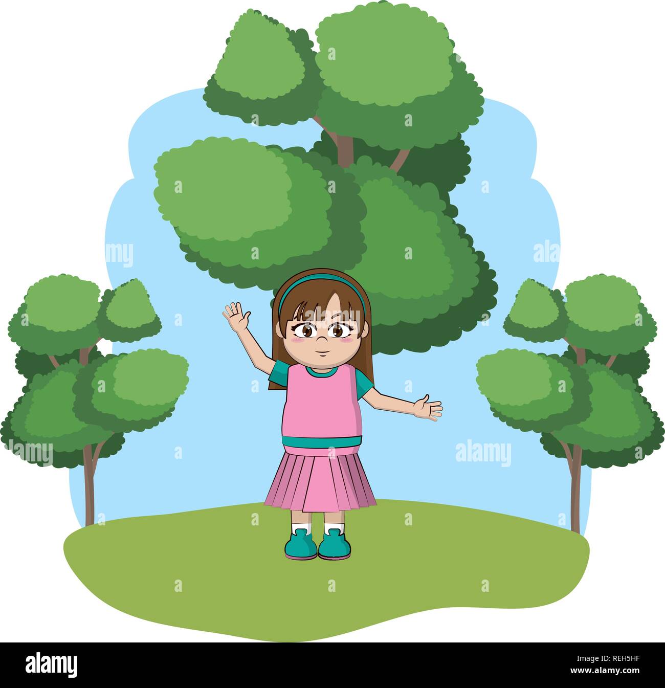 cute girl cartoon Stock Vector Image & Art - Alamy