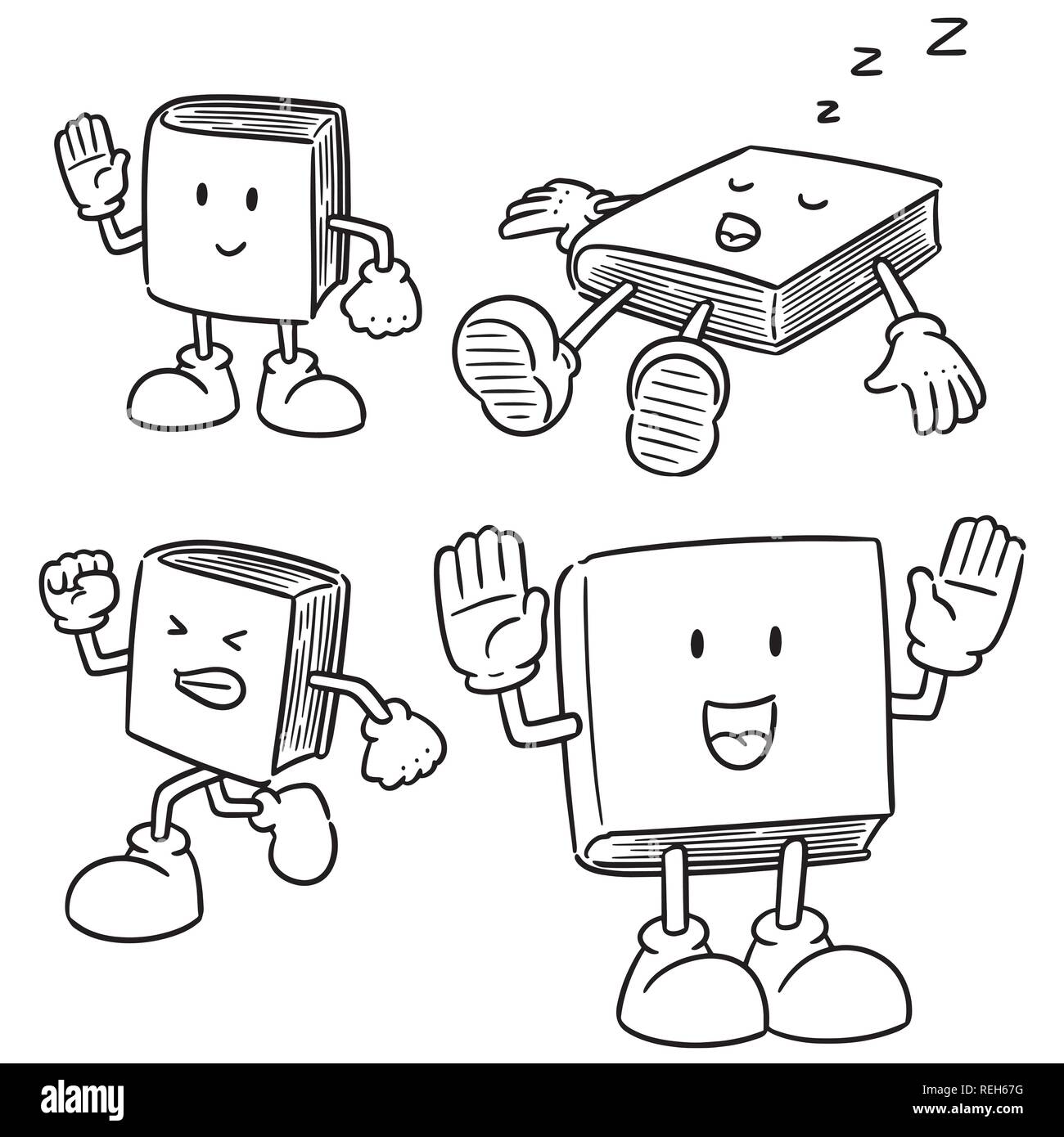 vector set of book cartoon Stock Vector Image & Art - Alamy
