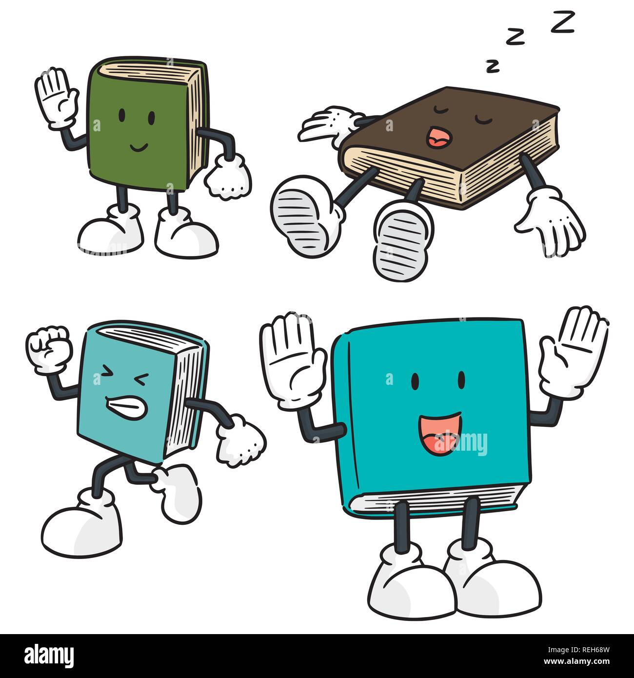 vector set of book cartoon Stock Vector Image & Art - Alamy