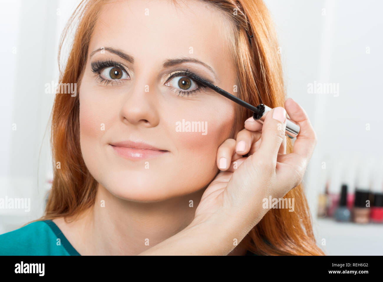 Red mascara hair hi-res stock photography and images - Alamy