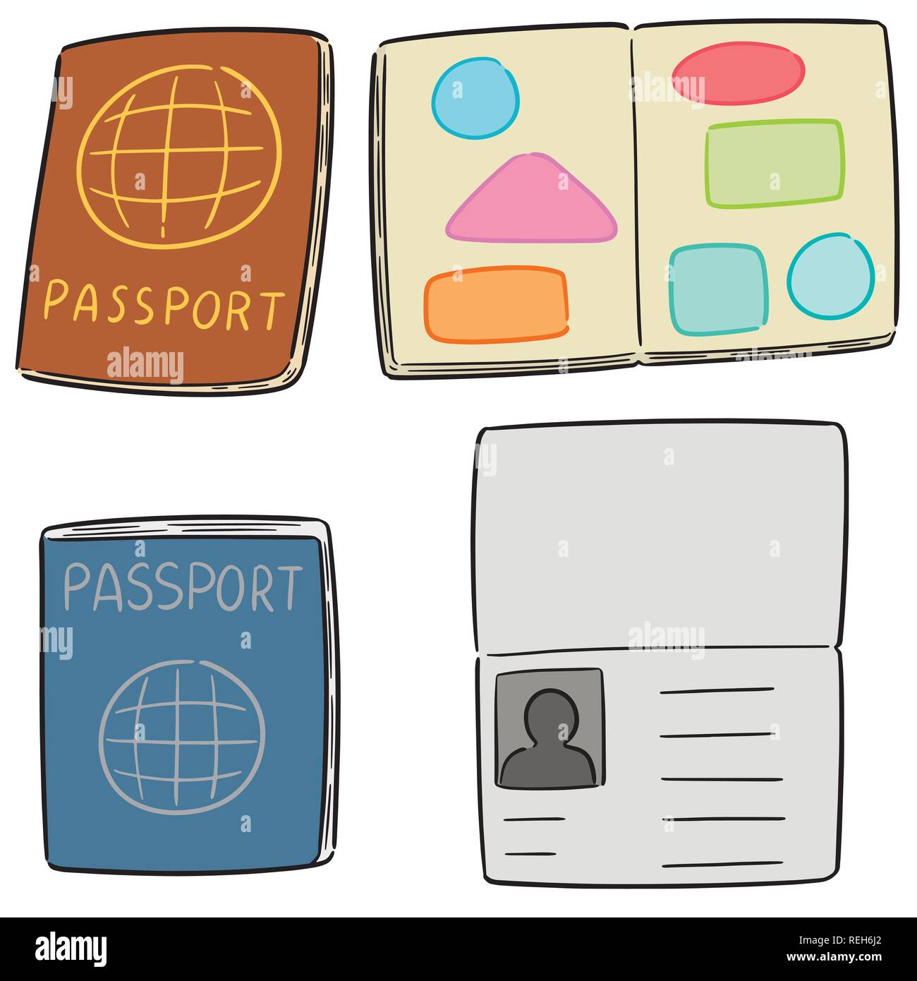 vector set of passport Stock Vector Image & Art - Alamy