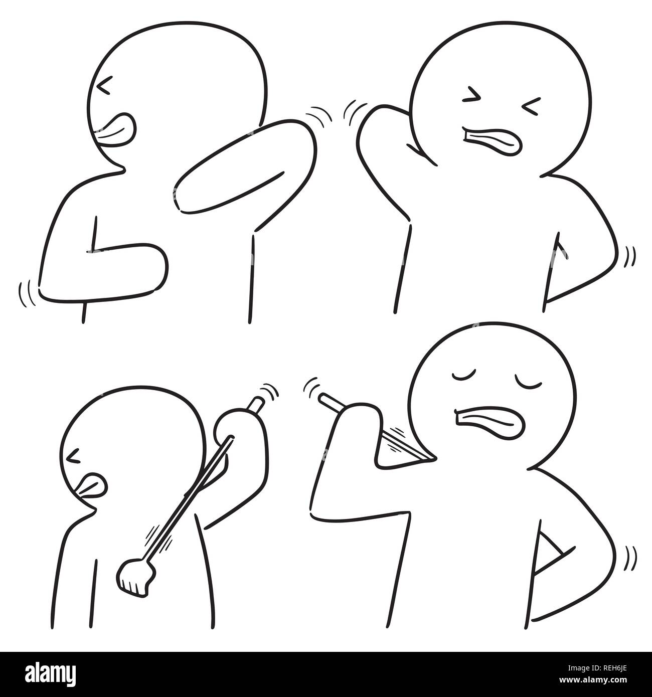 Scratching back Stock Vector Images - Alamy