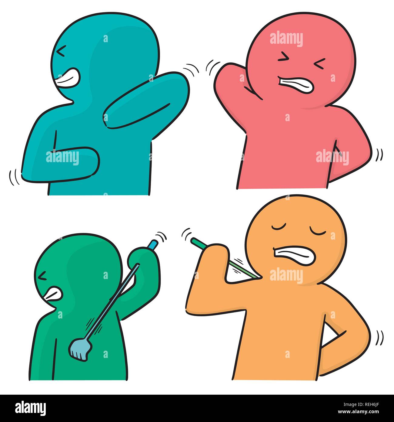 vector set of people scratching back Stock Vector Image & Art - Alamy