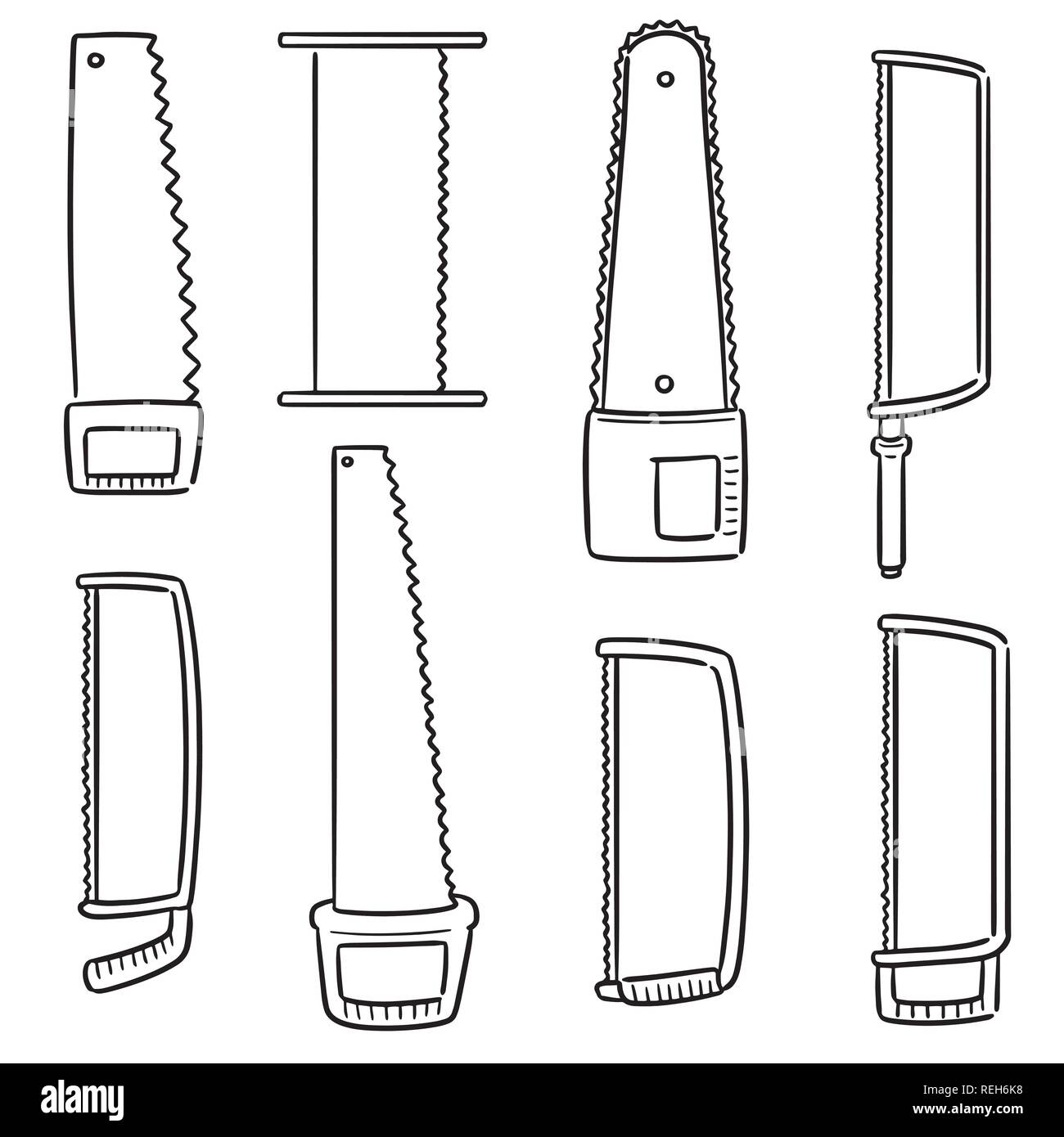 vector set of saw Stock Vector Image & Art - Alamy