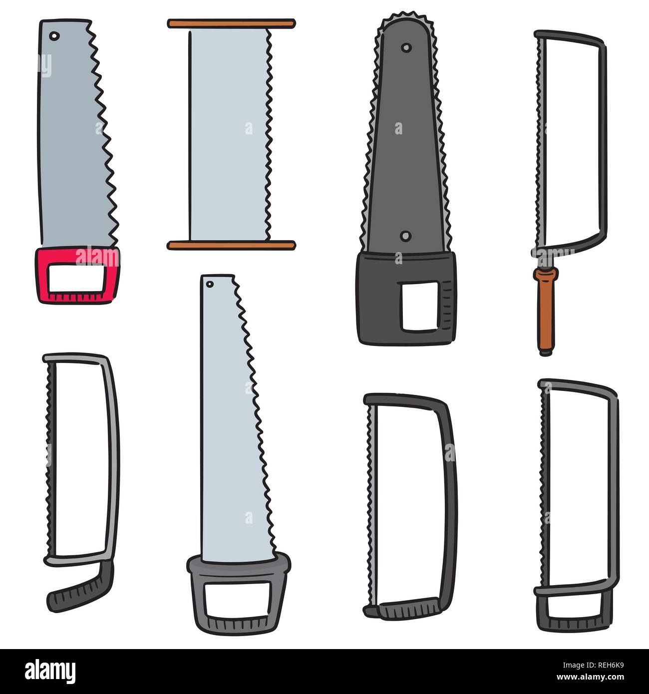 vector set of saw Stock Vector Image & Art - Alamy