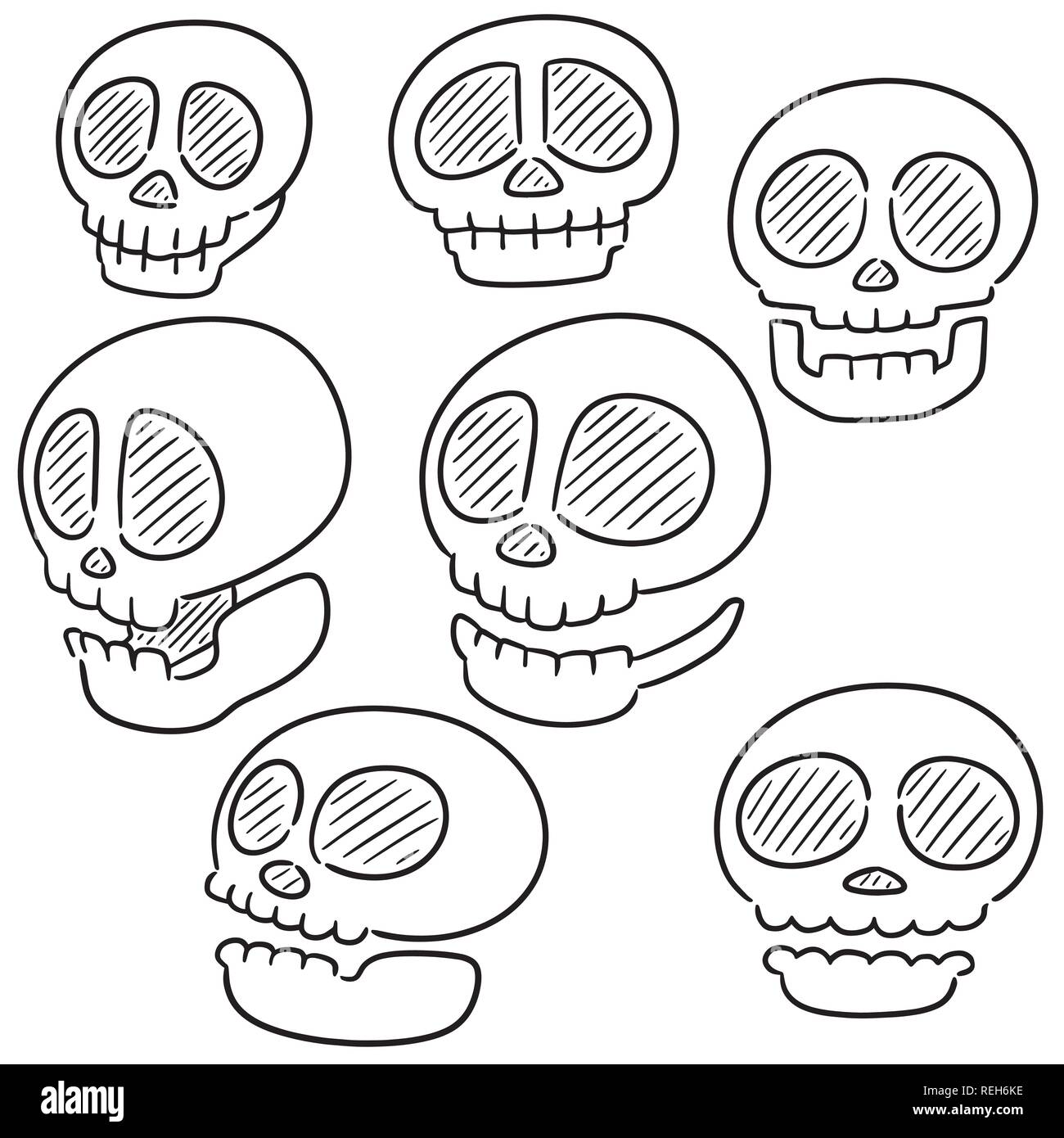 vector set of skull cartoon Stock Vector Image & Art - Alamy