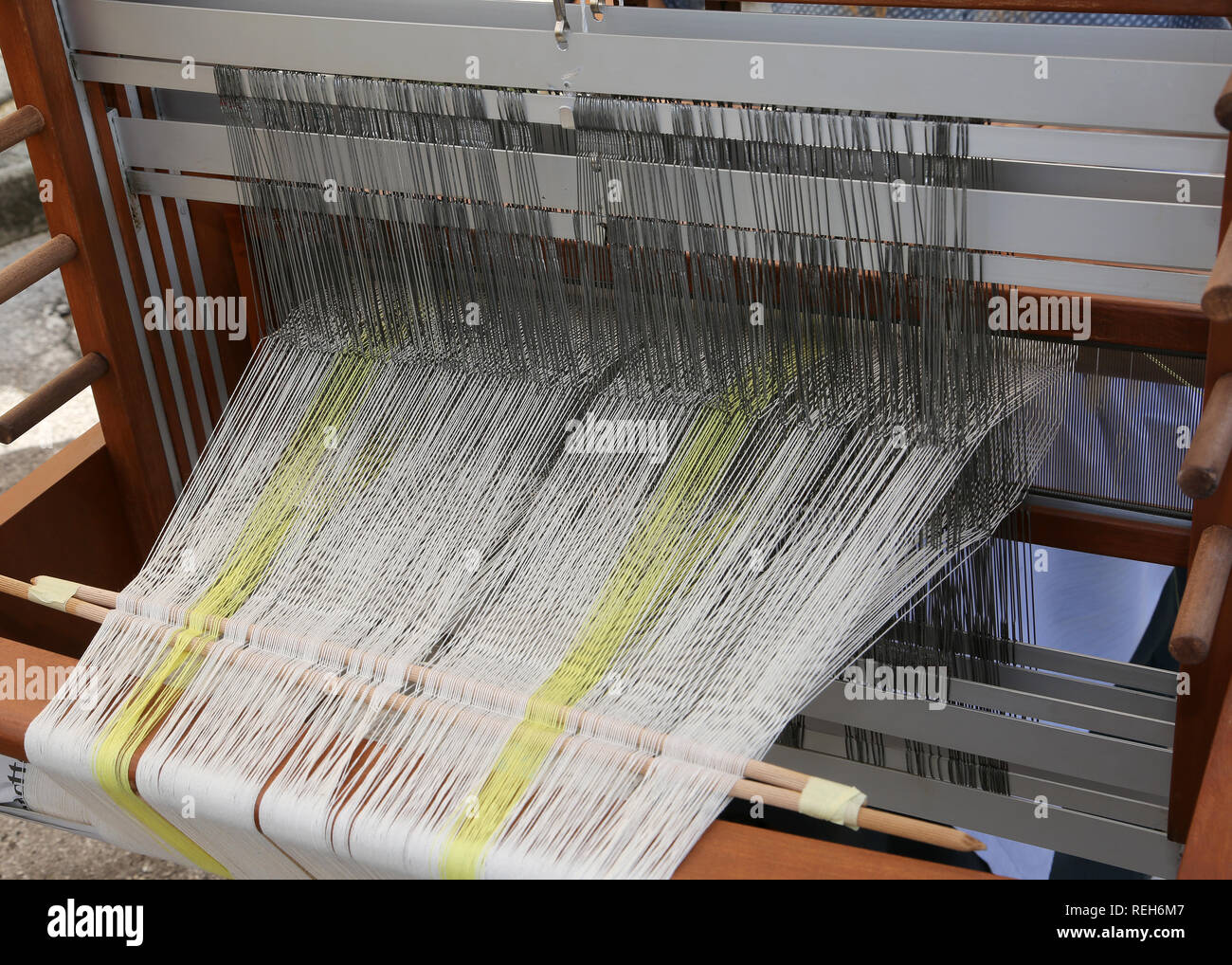 antique wooden frame still used to make clothes Stock Photo - Alamy