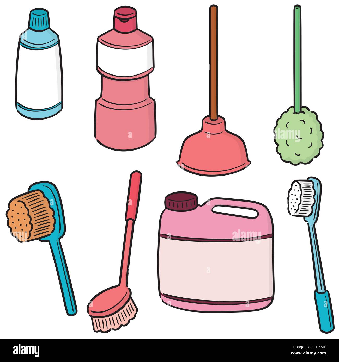 vector set of toilet cleaner Stock Vector Image & Art - Alamy