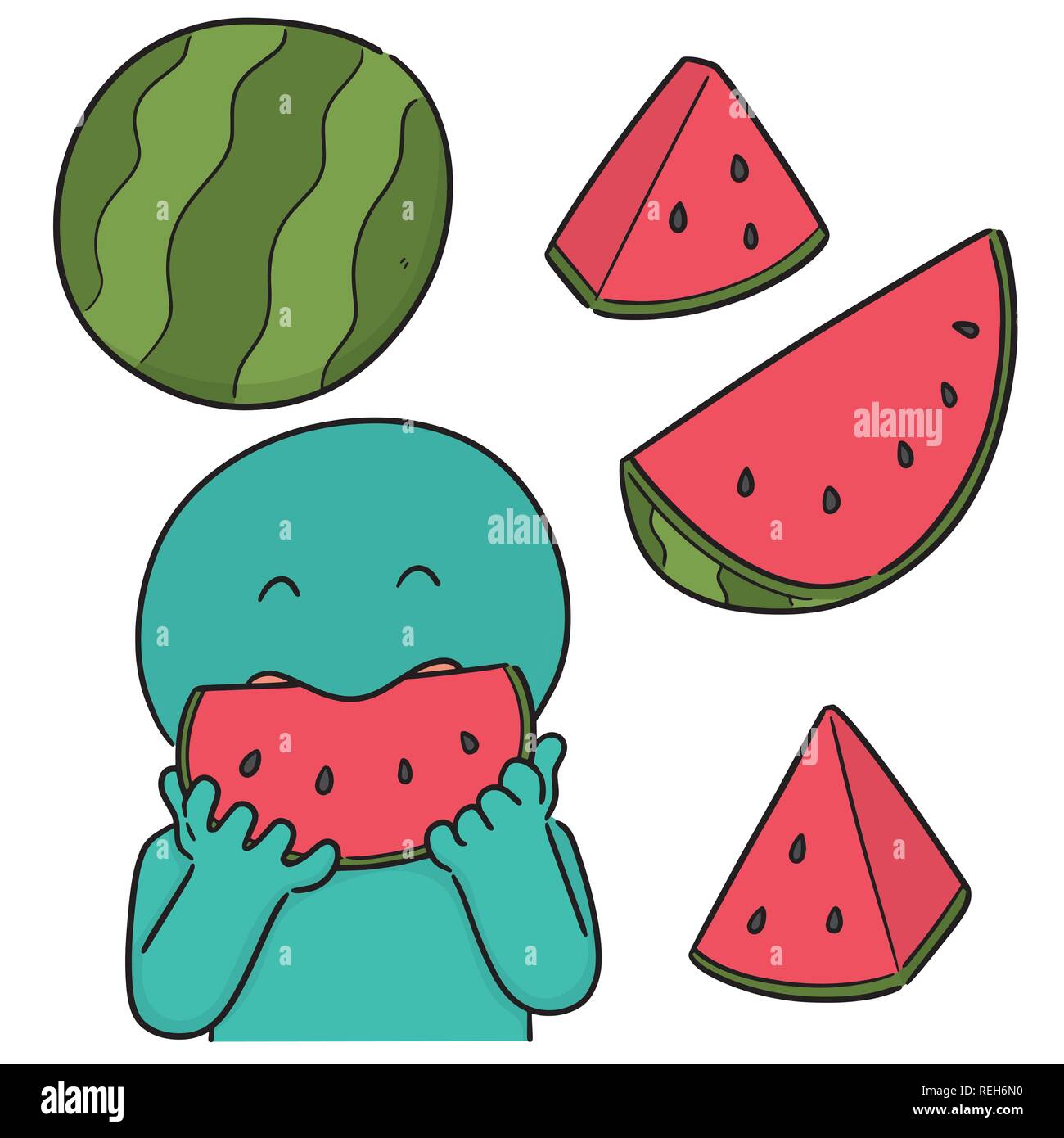 vector set of watermelon Stock Vector Image & Art - Alamy