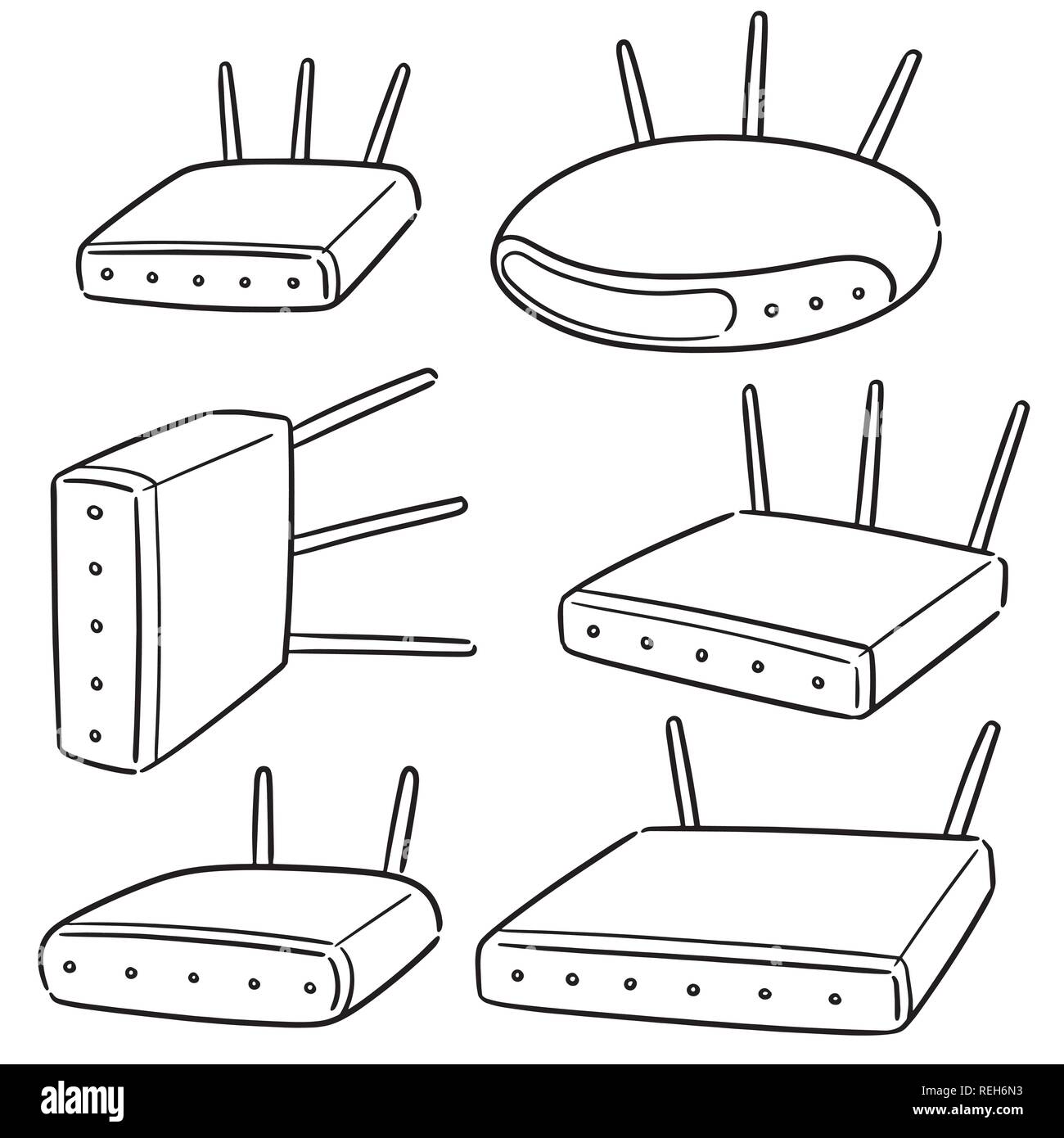 vector set of wireless router Stock Vector Image & Art - Alamy
