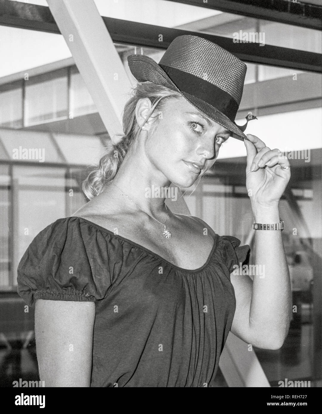 Swedish actress, model and former Miss World Mary Stavin arriving at ...