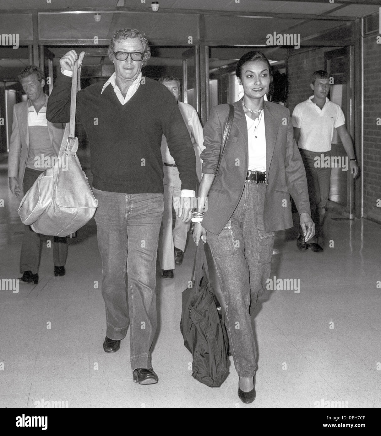 English cockney actor Michael Caine and his wife Shakira arriving at ...