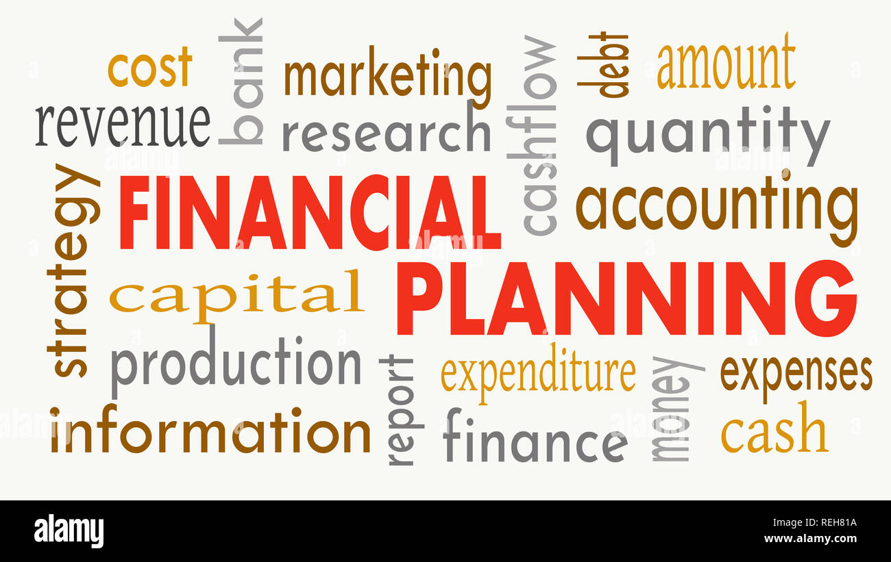 Financial planning, word cloud concept on white background ...