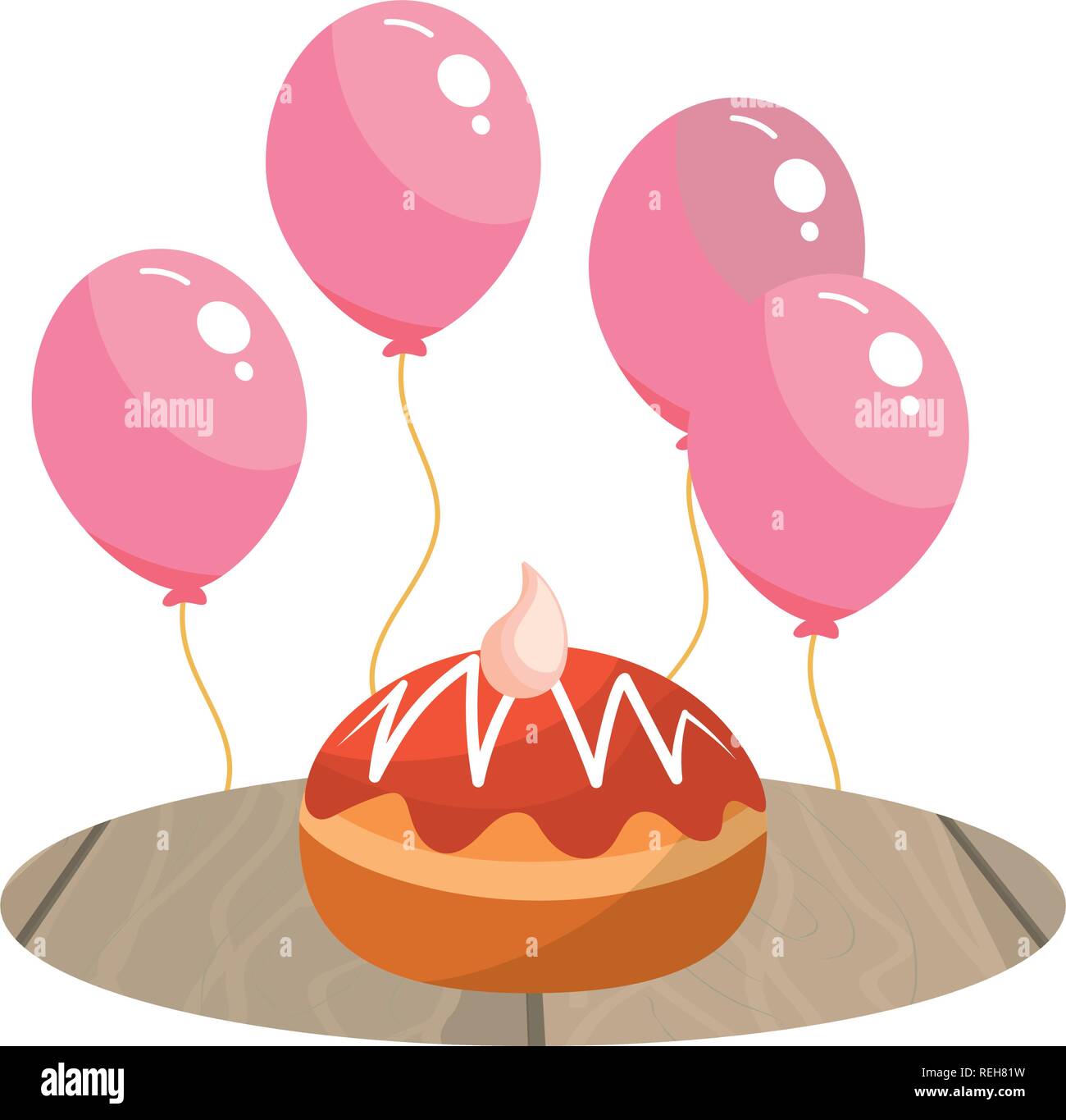 Cake and balloons Stock Vector Image & Art - Alamy