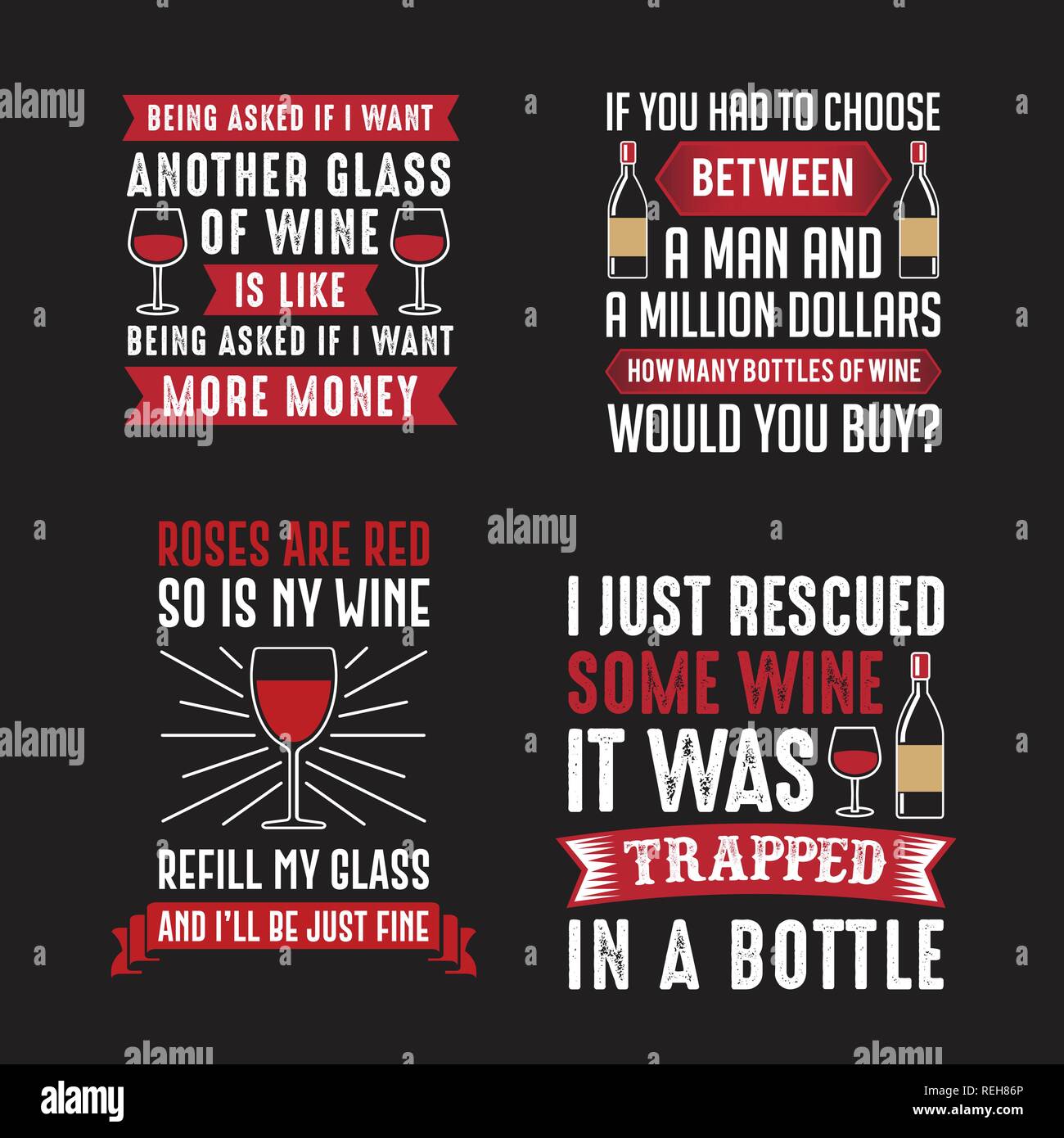 Wine Saying Quote Set, 100 vector, best for print design Stock Vector ...